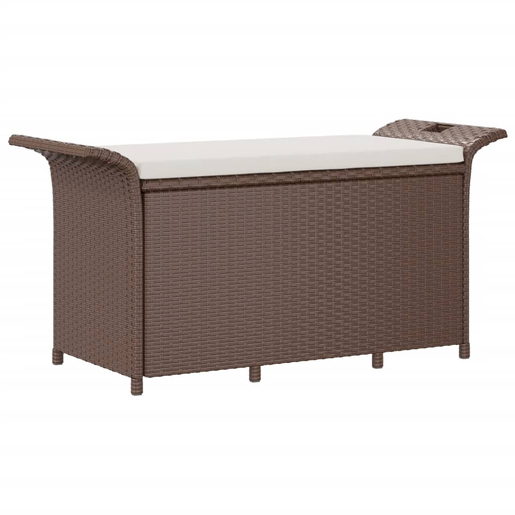 barna polyrattan kerti pad párnával 116 x 46 x 57 cm - XuPe.hu ...