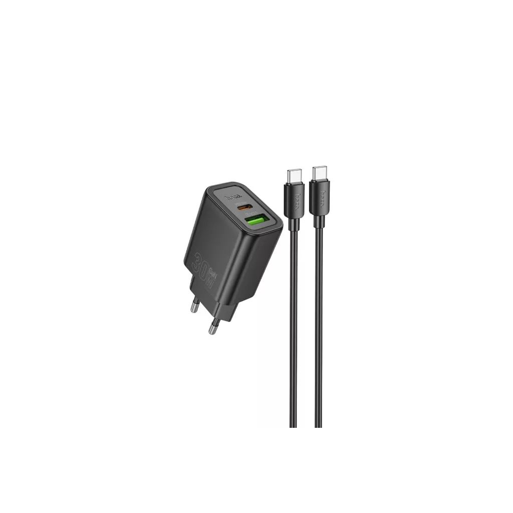 Hoco N63 Gentle Hálózati Gyorstöltő (USB - Type-C) (PD)30W + QC3.0 Type ...